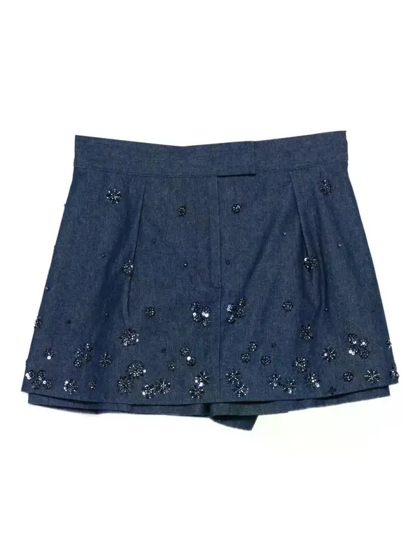 Maje Sequin-embellished Short Shorts - Blue