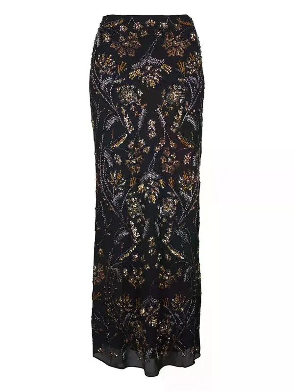Veronica Beard Medina Sequin-embellished Maxi Skirt - Black