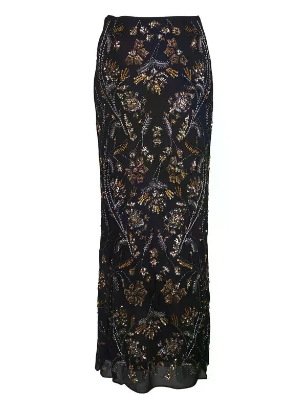 Veronica Beard Medina Sequin-embellished Maxi Skirt - Black