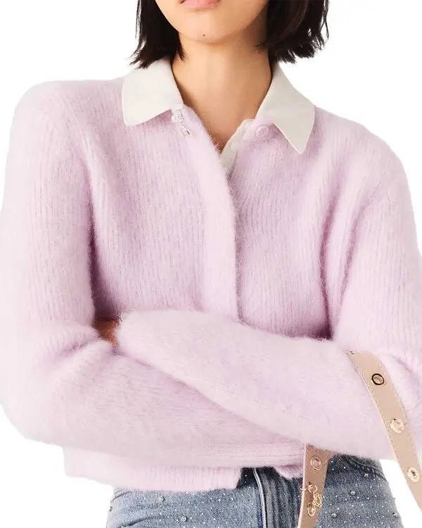 Maje Jeweled Bow Cardigan