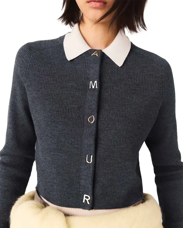 Maje Amour Wool Cardigan