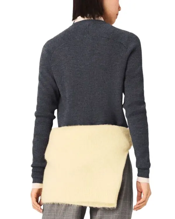 Maje Amour Wool Cardigan - Grey