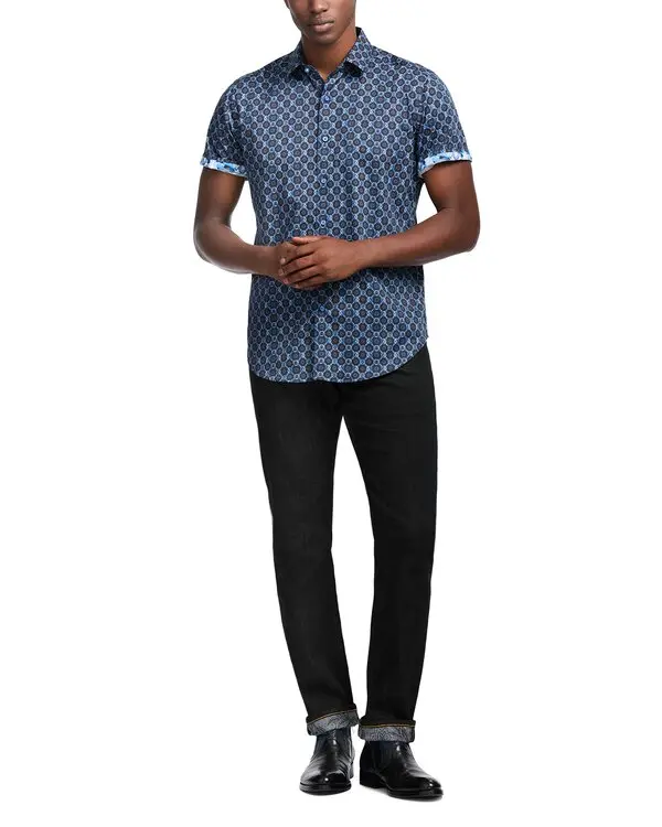 Robert Graham Bramston Medallion Short Sleeve Woven Shirt