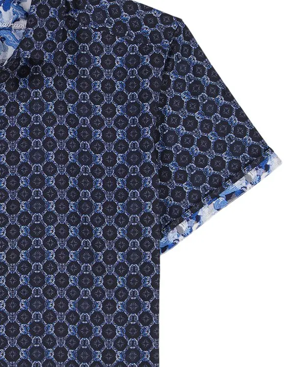Robert Graham Bramston Medallion Short Sleeve Woven Shirt