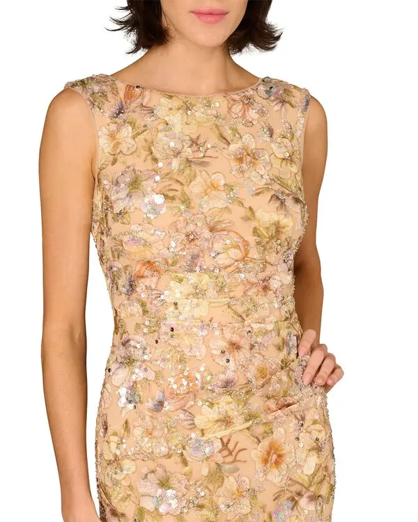 Aidan Mattox Novelty Mesh Long Gown