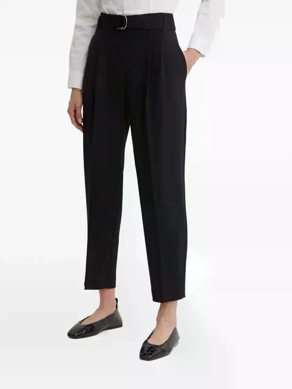BOSS Belted Pleated Cropped Trousers