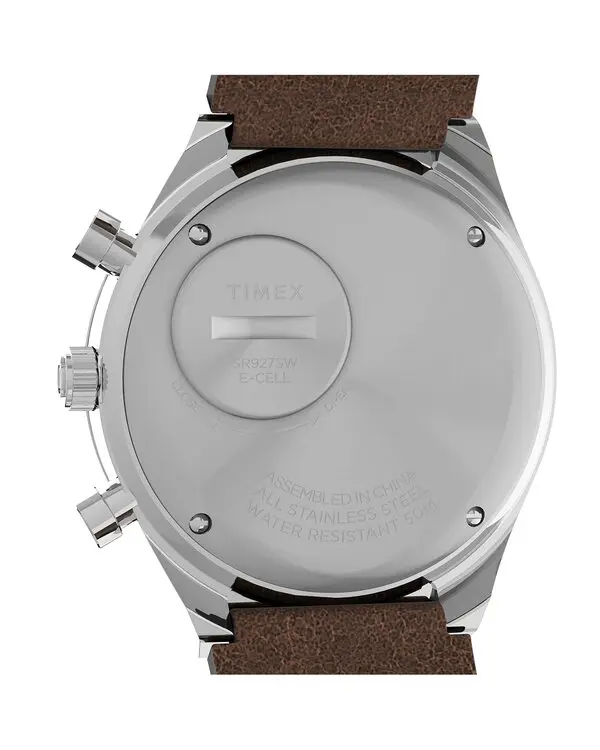 Timex® Q Chronograph 40mm Leather Strap Watch