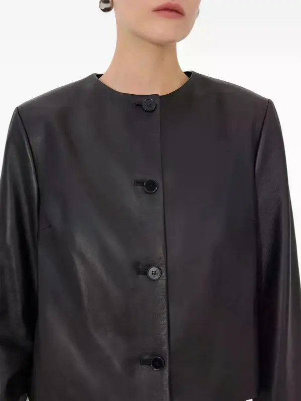 Loulou De Saison Raho Single-breasted Leather Jacket - Black