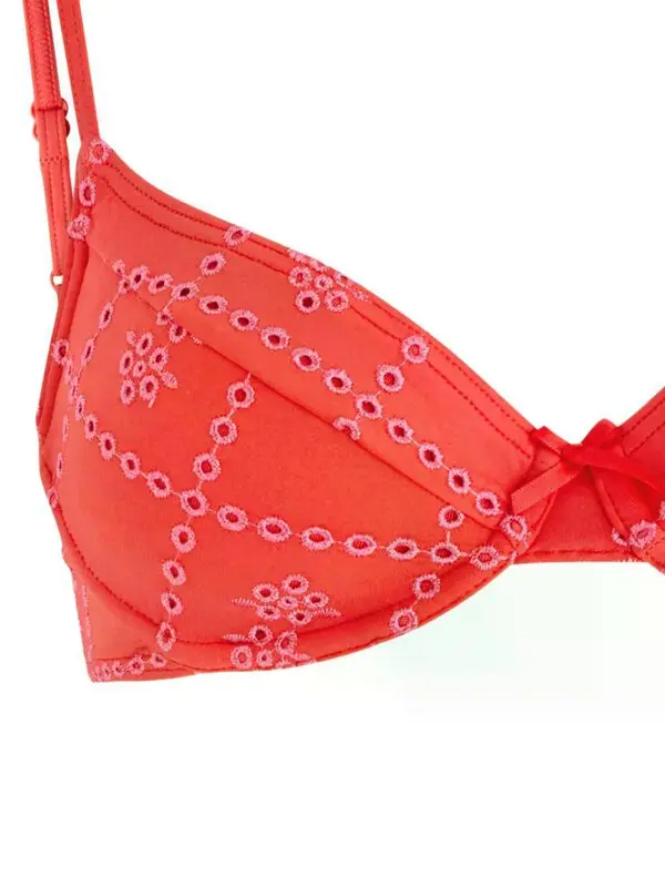 DAMSON MADDER Eyelet-embroidered Bikini Top