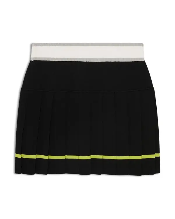 Casablanca Striped Pleated Skirt - Black