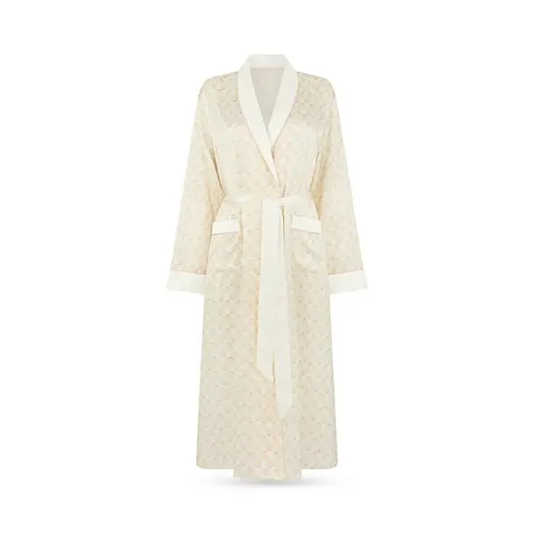 Gingerlily X Memo Press Seashells Silk Dressing Gown - Seashell