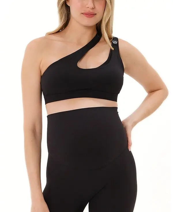 AXK One-shoulder With Easy-release Breastfeeding Clips Cross Body Nursing Bra - Black