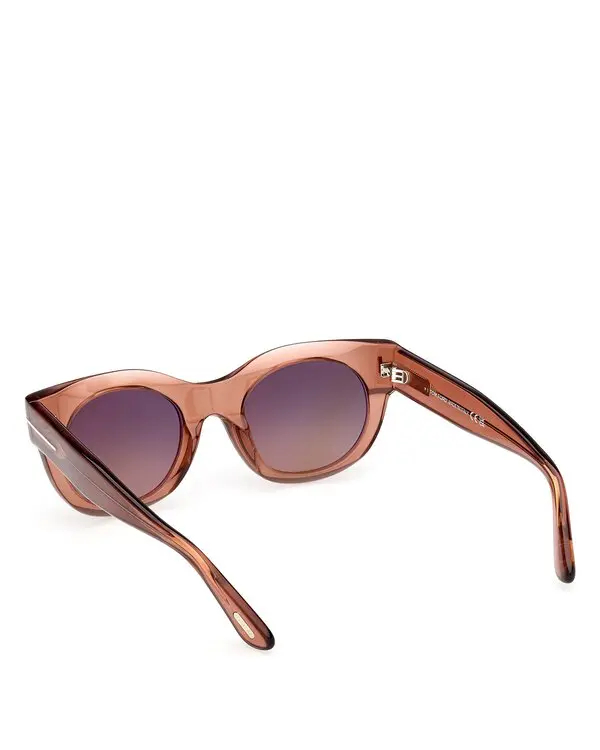 TOM FORD Marine Round Sunglasses, 50mm - Light Brown