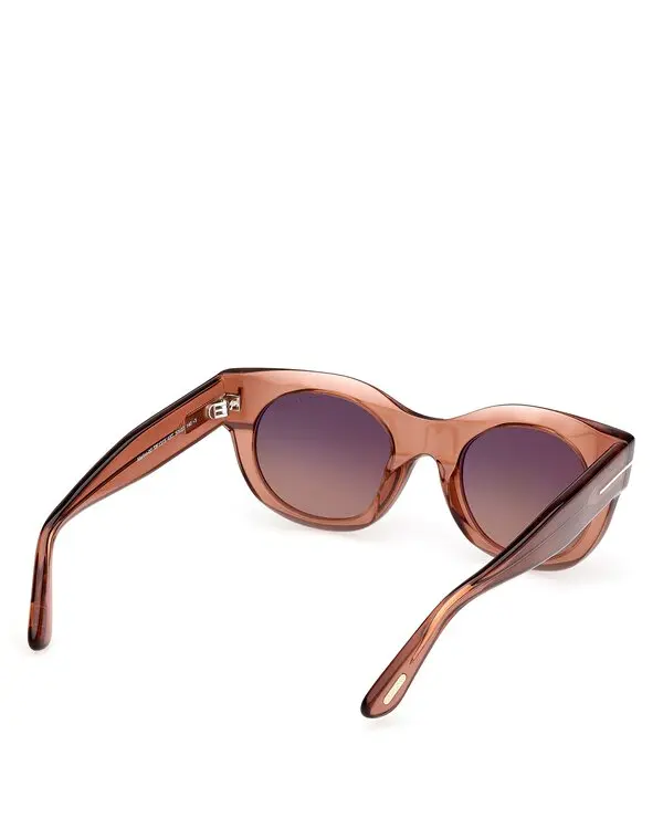 TOM FORD Marine Round Sunglasses, 50mm - Light Brown