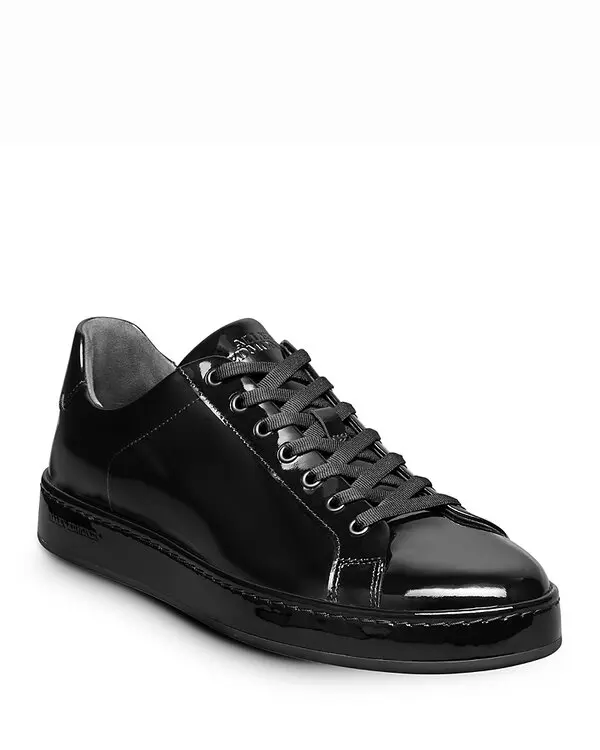 Allen Edmonds Barnes Low Top Leather Sneakers - Patent Black