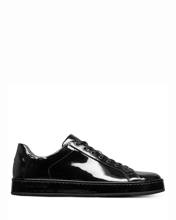 Allen Edmonds Barnes Low Top Leather Sneakers - Patent Black