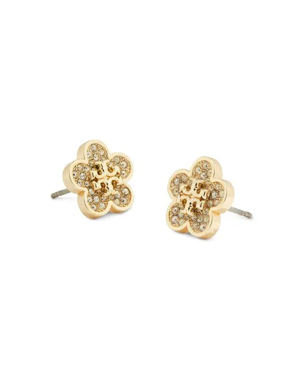 Tory Burch Kira Pave Flower Stud Earrings