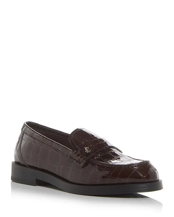 JIMMY CHOO Ivy Croc Embossed Loafers