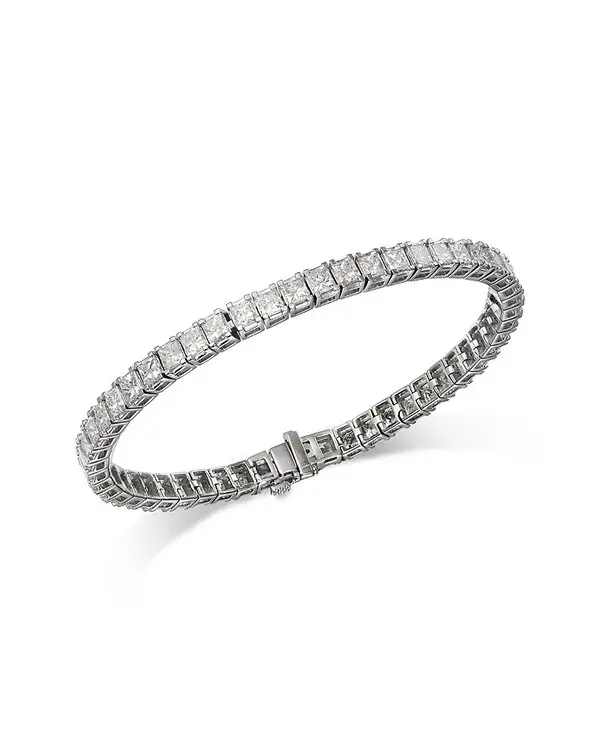 Bloomingdale'S 14k Diamond Tennis Bracelet 10.10 Tcw - White Gold