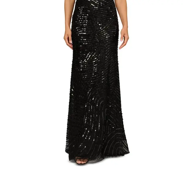 Aidan Mattox Beaded Strapless Gown