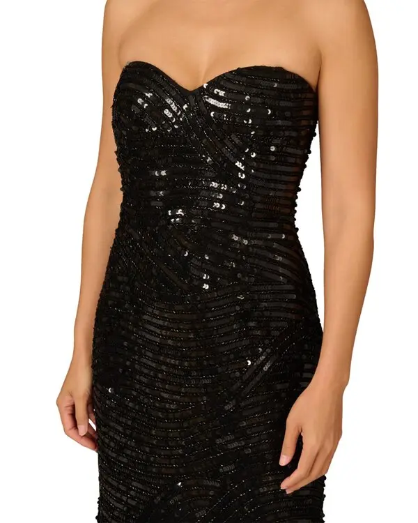 Aidan Mattox Beaded Strapless Dress