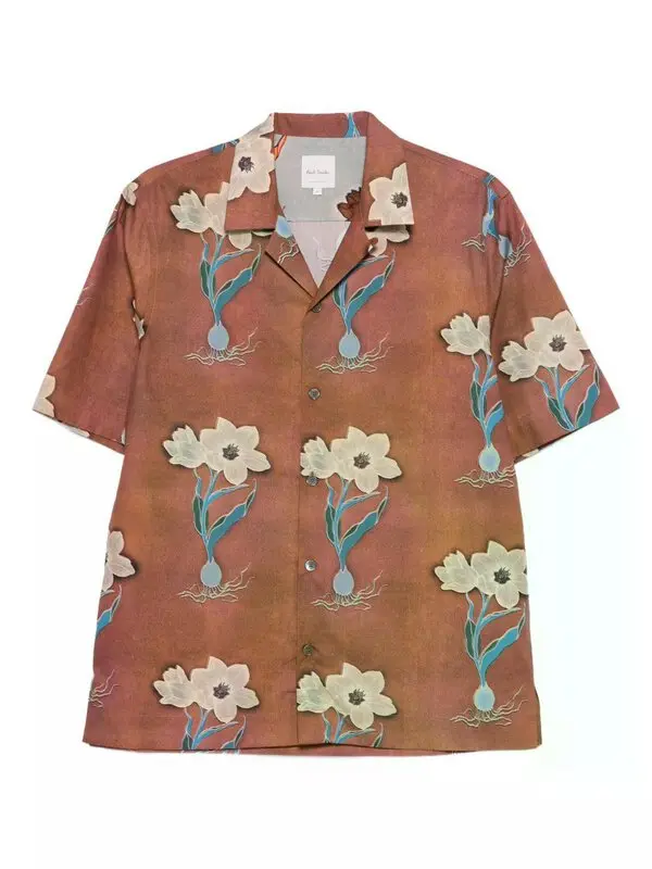 Paul Smith Floral-print Short-sleeve Shirt - Brown