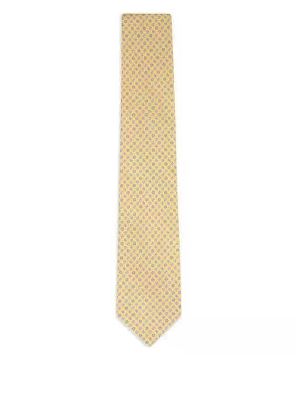FERRAGAMO Ball-print Neck Tie - Yellow
