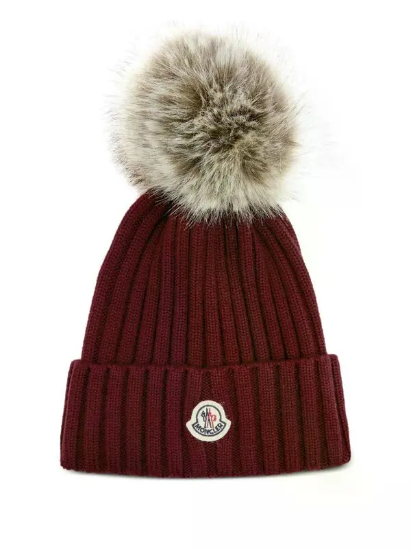 Moncler Ribbed Beanie - Red