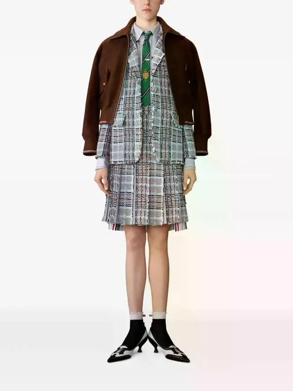 Thom Browne Frayed Plaid Blazer