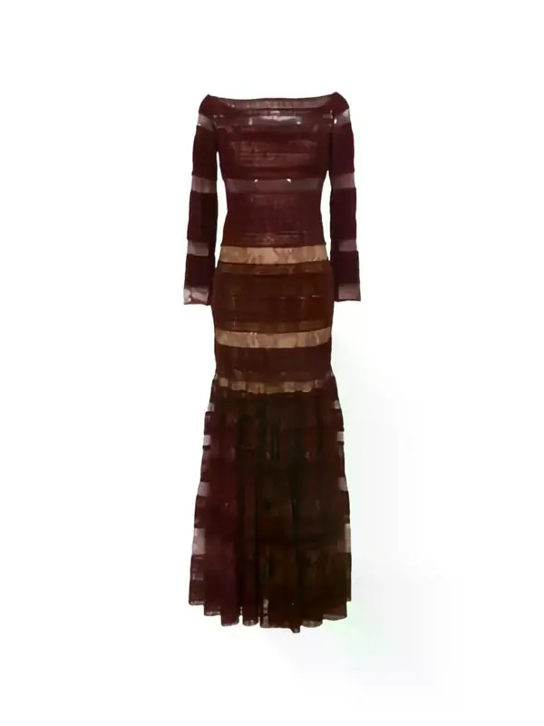 Elie Saab Lace Maxi Dress - Red