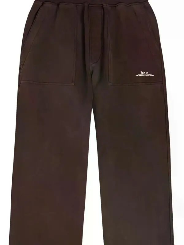 TEN C Patch-pocket Split Sweatpants - Brown