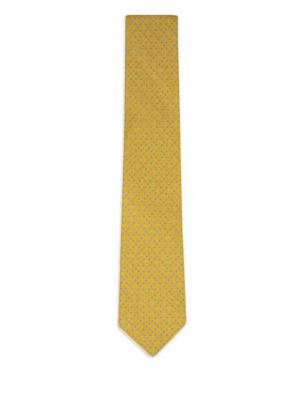 FERRAGAMO Floral-print Necktie - Yellow