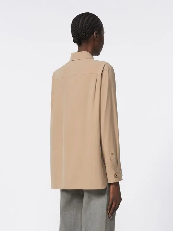 Max Mara Silk Canvas Shirt - Hazelnut Brown