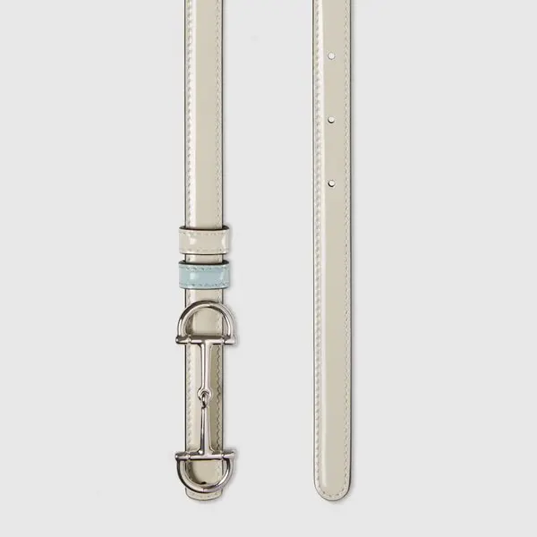 Gucci Reversible Thin Belt With Horsebit Buckle