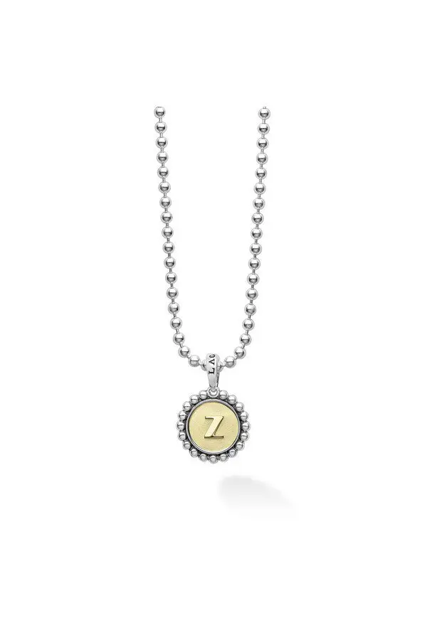 Lagos Signature Caviar Initial Z Charm Necklace - Gold