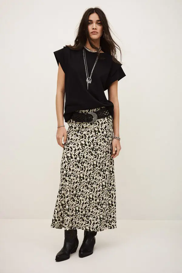 Ba&sh Paena Asymmetrical Midi Skirt - White