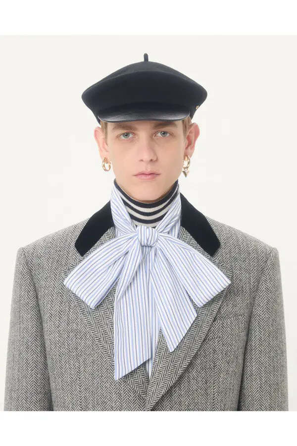 Valentino Garavani Single-breasted Wool Jacket In Chevron Pattern