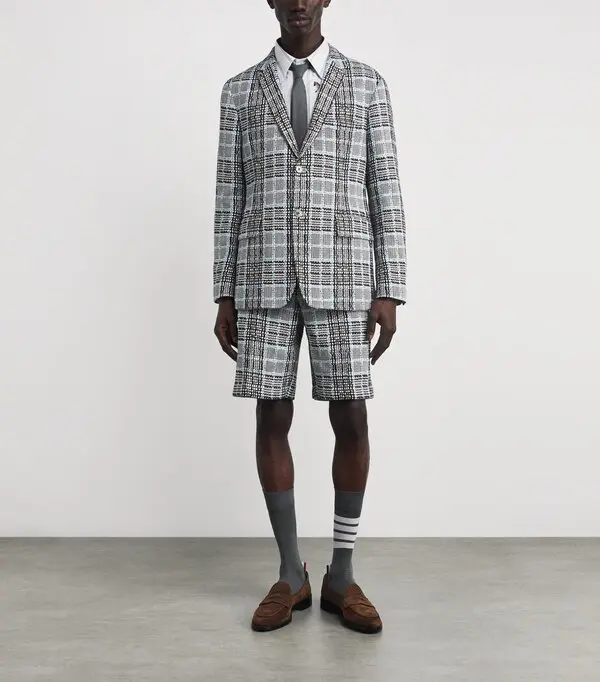 Thom Browne Cotton Tweed Check Blazer