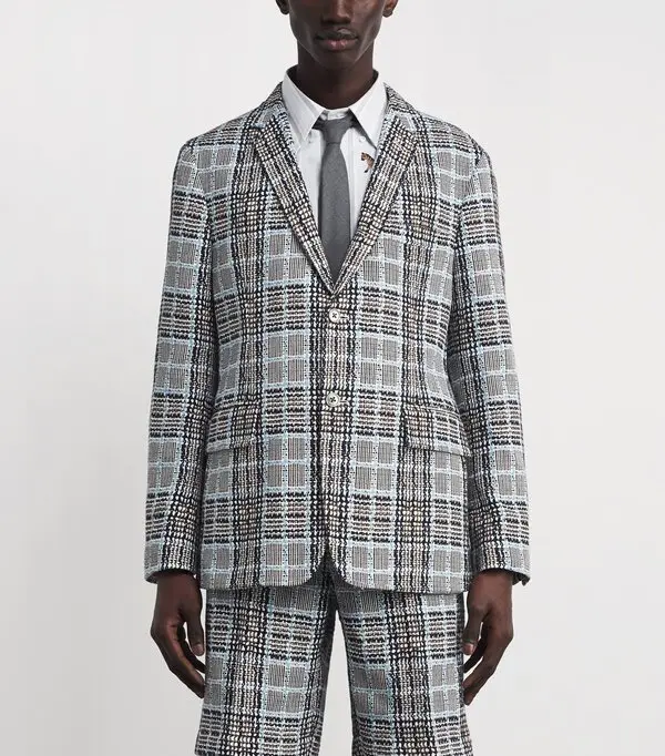 Thom Browne Cotton Tweed Check Blazer