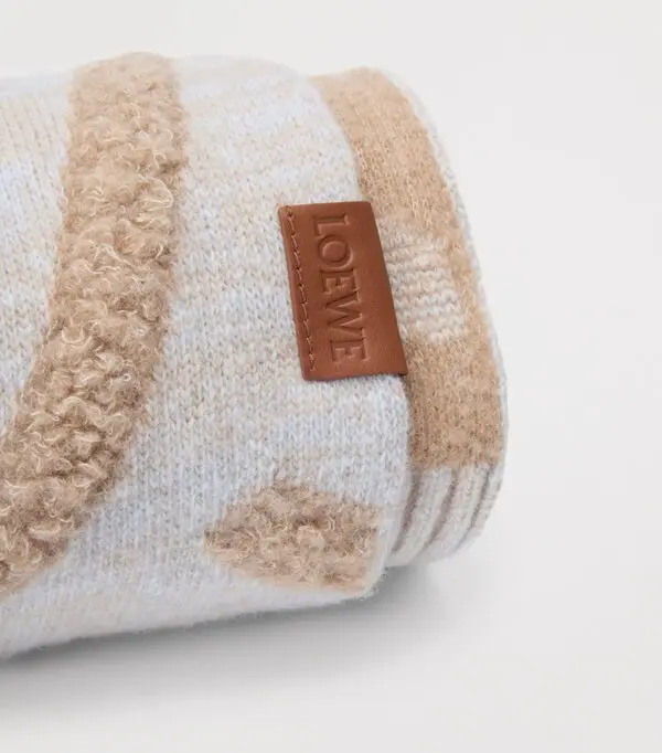 Loewe Wool-cashmere Anagram Scarf - Nude