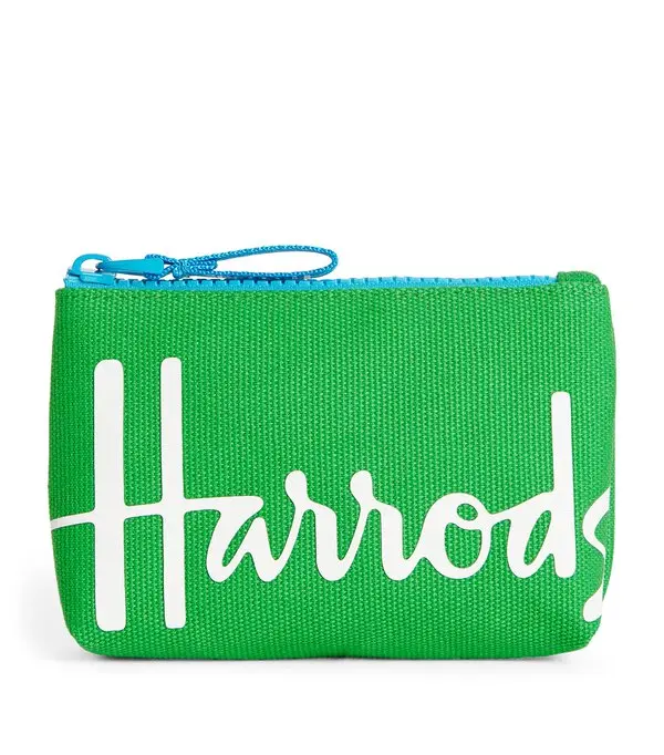 Harrods Cotton Logo Coin Purse - Green