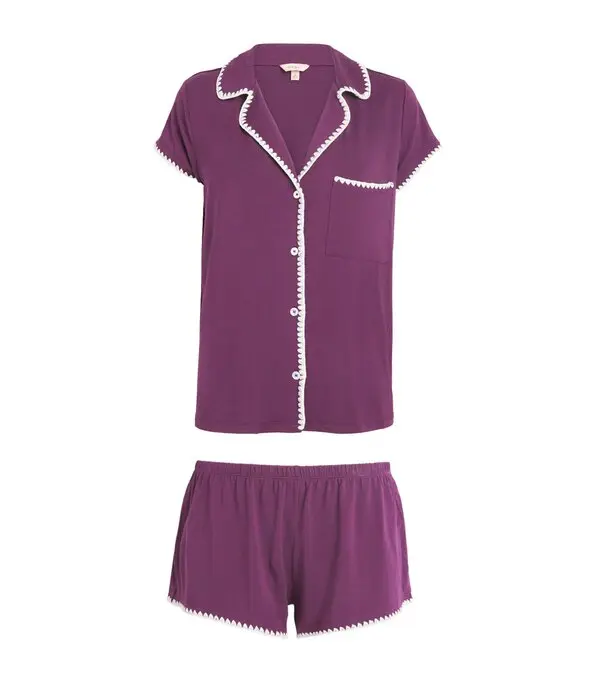 Eberjey Short-sleeve Frida Pyjama Set - Burgundy
