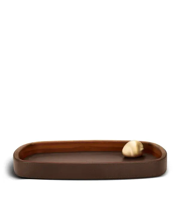 Assouline Leather Pebble Trinket Tray