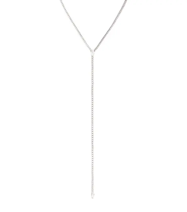 Shay Gold And Diamond Thread Y Necklace - White