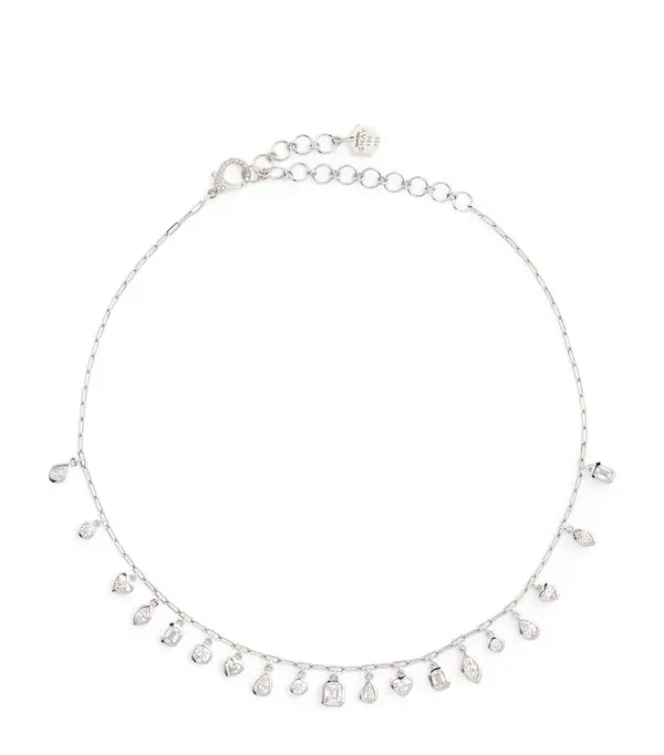 Shay Gold And Diamond Bezel Necklace - White