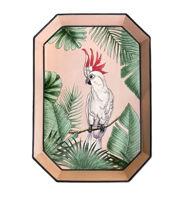 LES-OTTOMANS Iron Cockatoo Tray - Pink