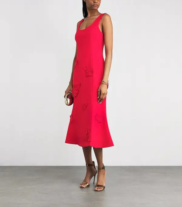 LEO LIN Appliqué Emily Midi Dress