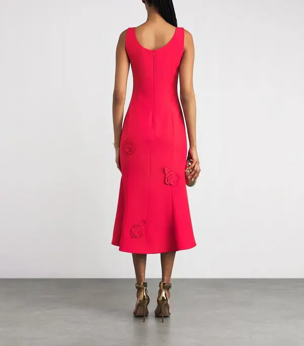 LEO LIN Appliqué Emily Midi Dress