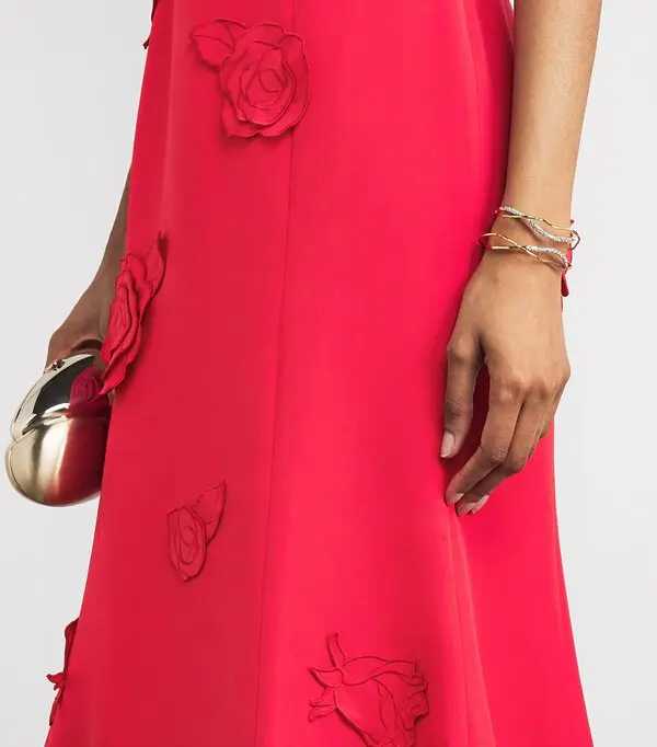 LEO LIN Appliqué Emily Midi Dress