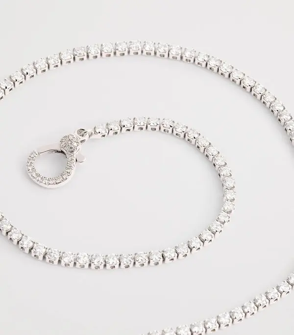 Shay Gold And Diamond Threads Tennis Choker - White